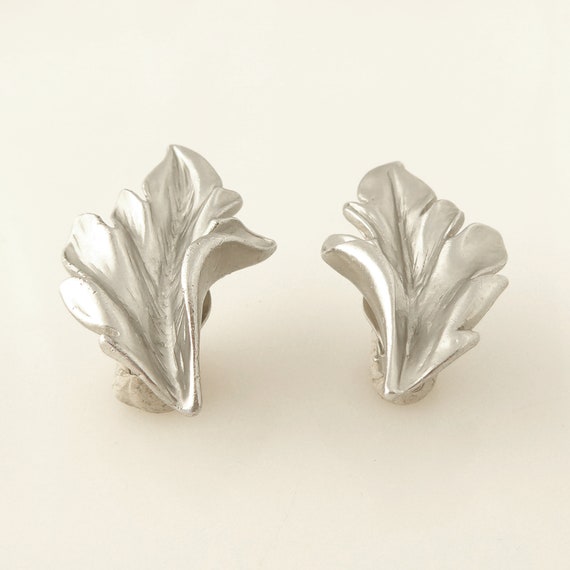 1980s Vintage matte silver large leaf flame elf cospl… - Gem