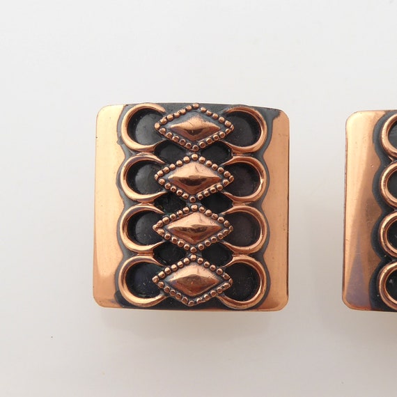 1950s Copper modernist rectangle and diamond chain li… - Gem
