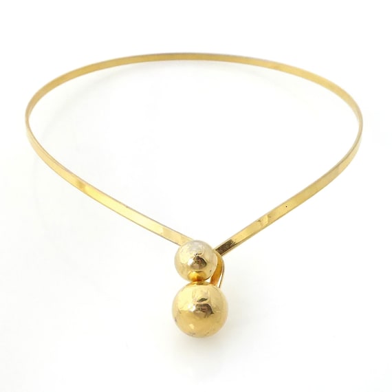 1990s Vintage gold ball sphere interlocking pendant w… - Gem