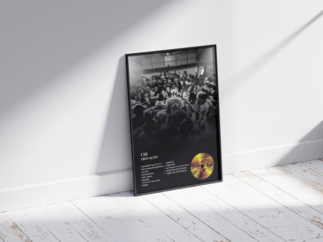 Fred Again Poster With Gold Disc Frame, Music Memorabilia, Wall Art ...