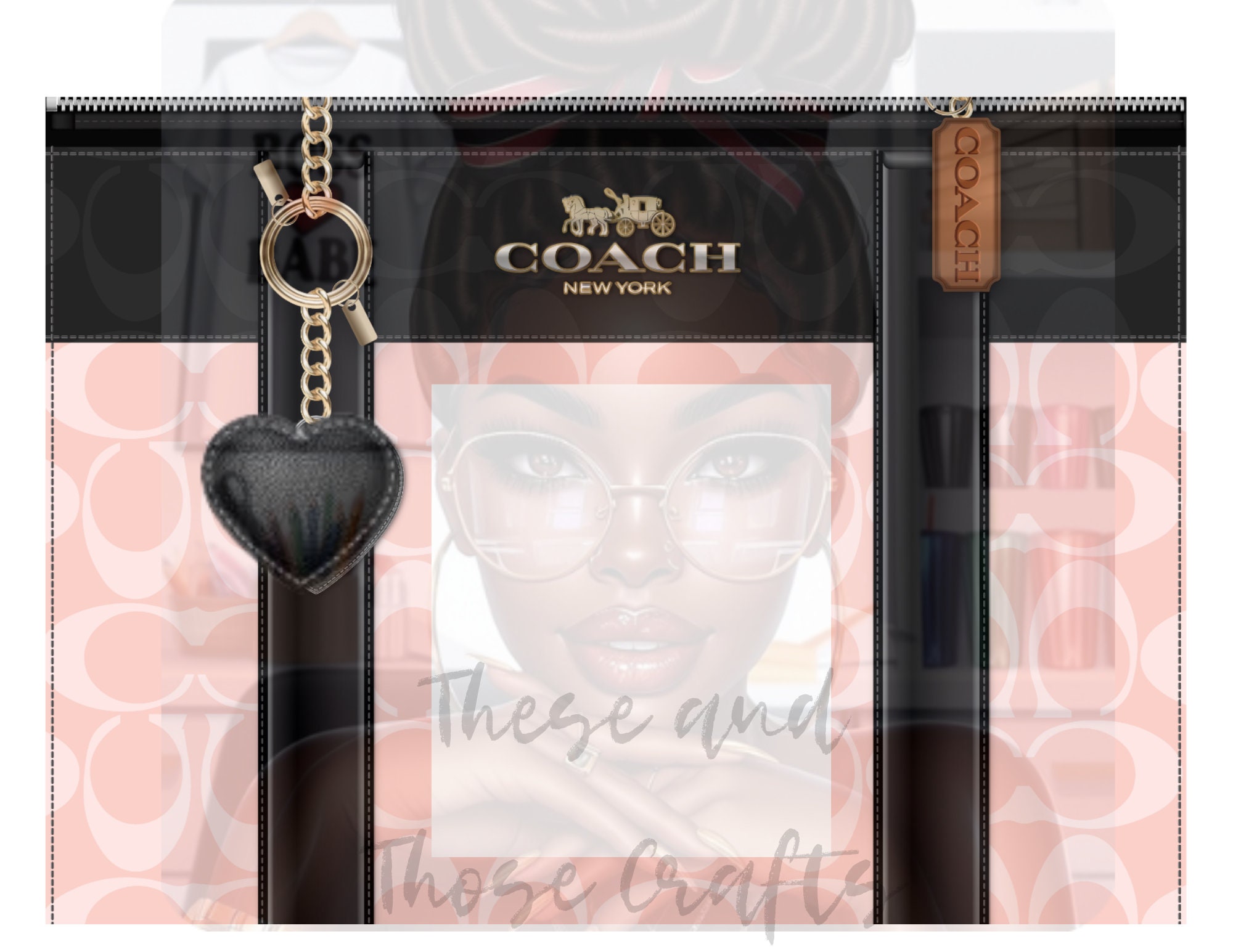 Pink COACH Purse Gift Box Template - Etsy