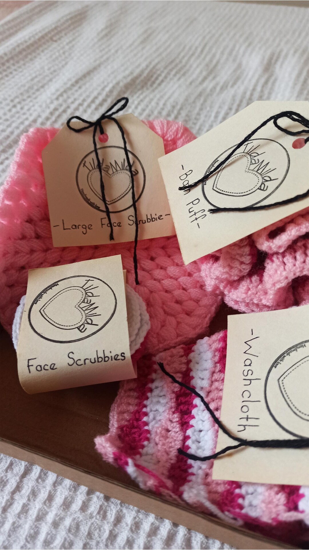 Crochet Spa Set Face Scrubbies Wash Cloth Bath Pouf Self Care Bundle ...