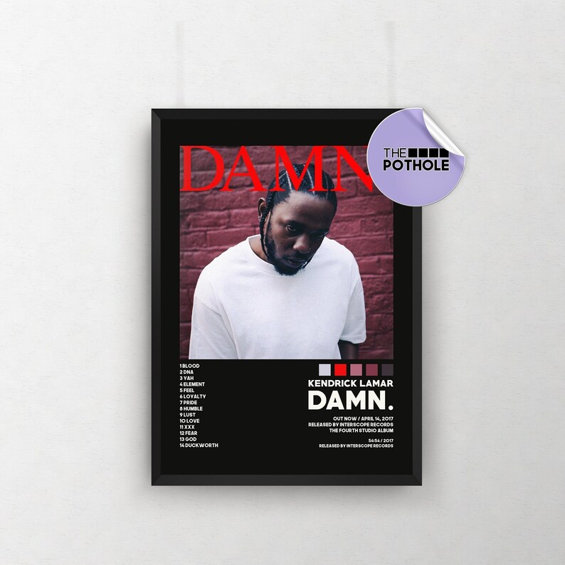 Kendrick Lamar DAMN. / Kendrick Lamar Posters / Damn Poster/ Album ...