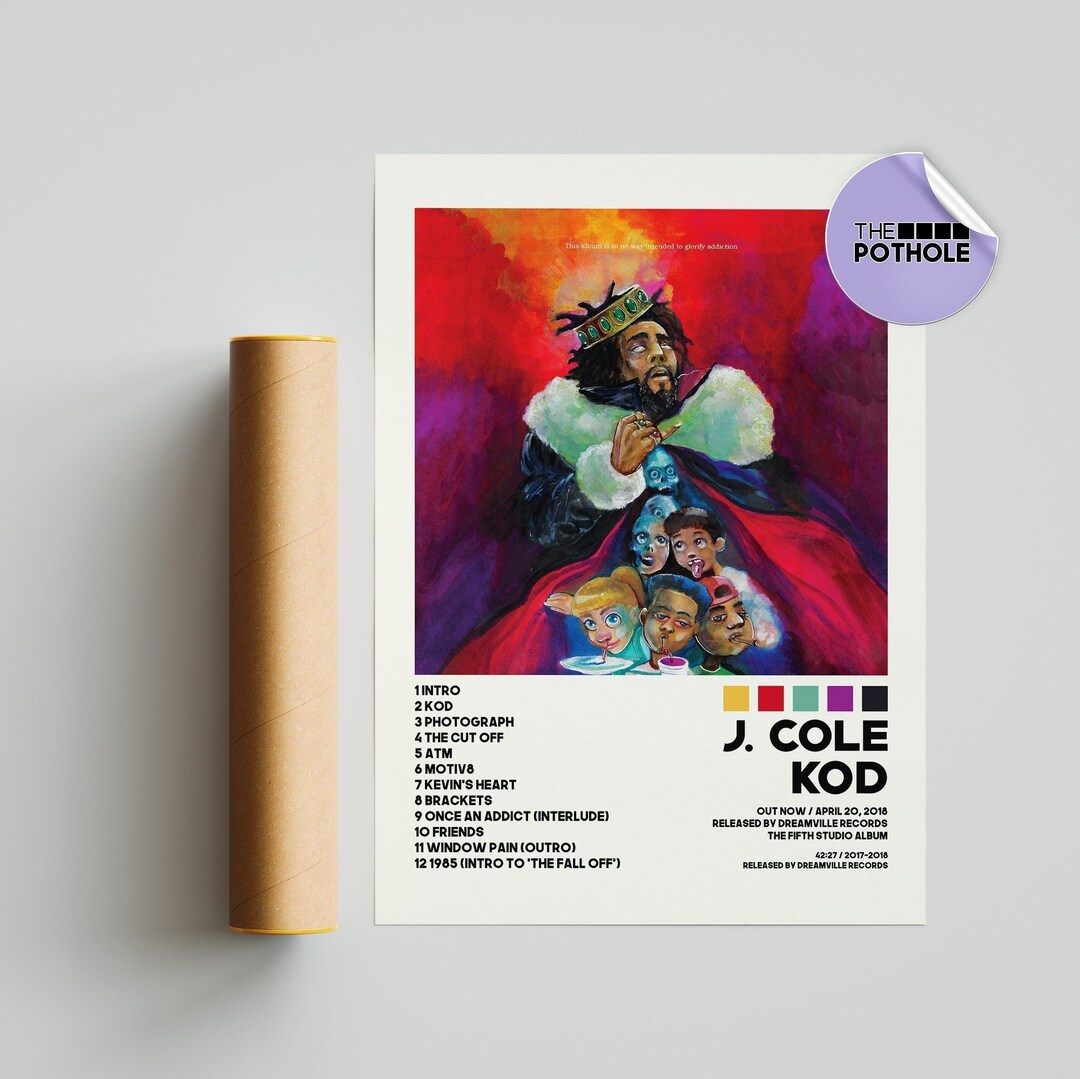 J. Cole Posters / KOD Poster / Album Cover Poster, Poster Print Wall ...