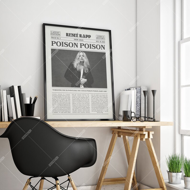 Renee Rapp Retro Newspaper Print, Poison Poison Poster, Poison Poison ...