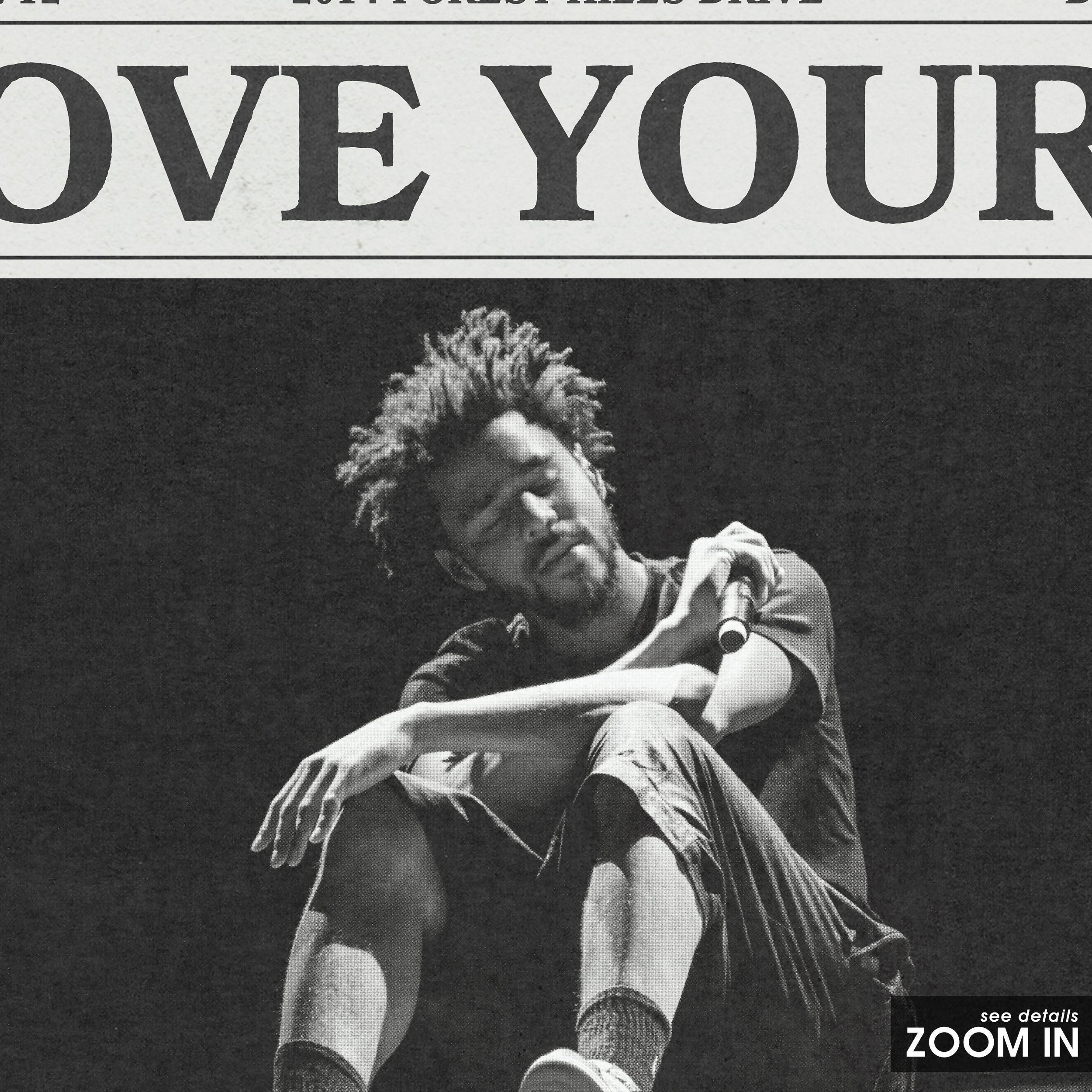 J. Cole Retro Newspaper Print, Love Yourz Poster, Lyric Print, J. Cole ...