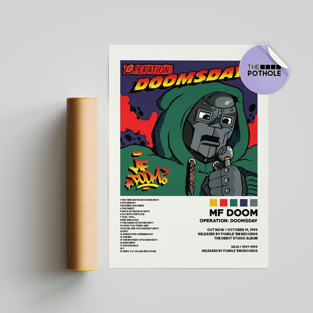 MF DOOM Posters / Doomsday Poster, Tracklist Album Cover Poster, Print ...