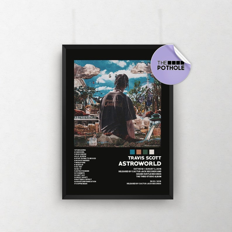 Travis Scott Poster Astroworld Tracklist Album Cover Poster Poster ...