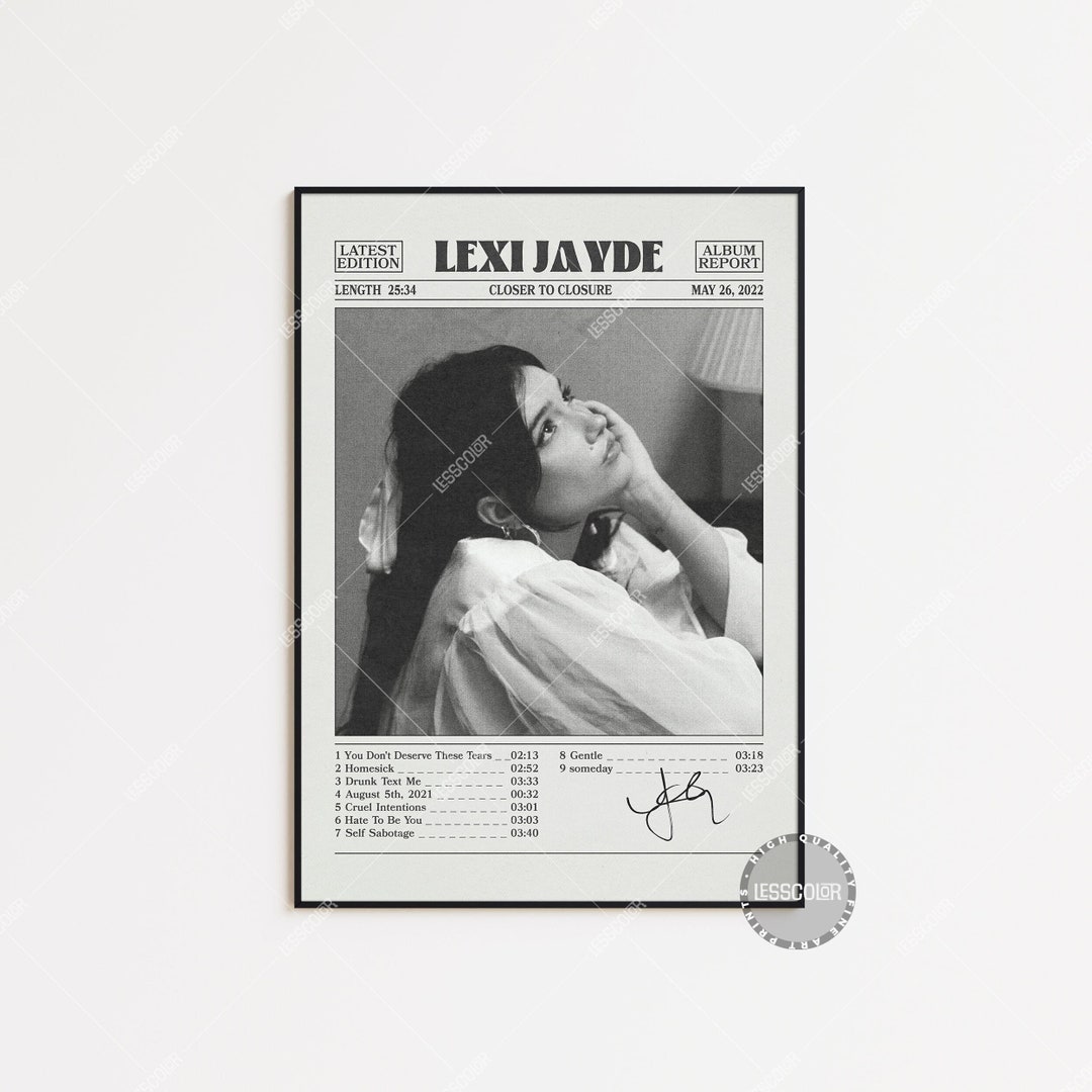 Lexi Jayde Retro Newspaper Print, Closer to Closure Poster, Lexi Jayde Poster, Album Cover ...