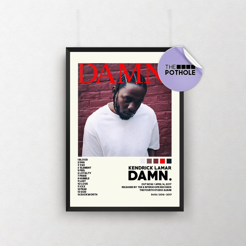 Kendrick Lamar DAMN. / Kendrick Lamar Posters / Damn Poster/ Album ...