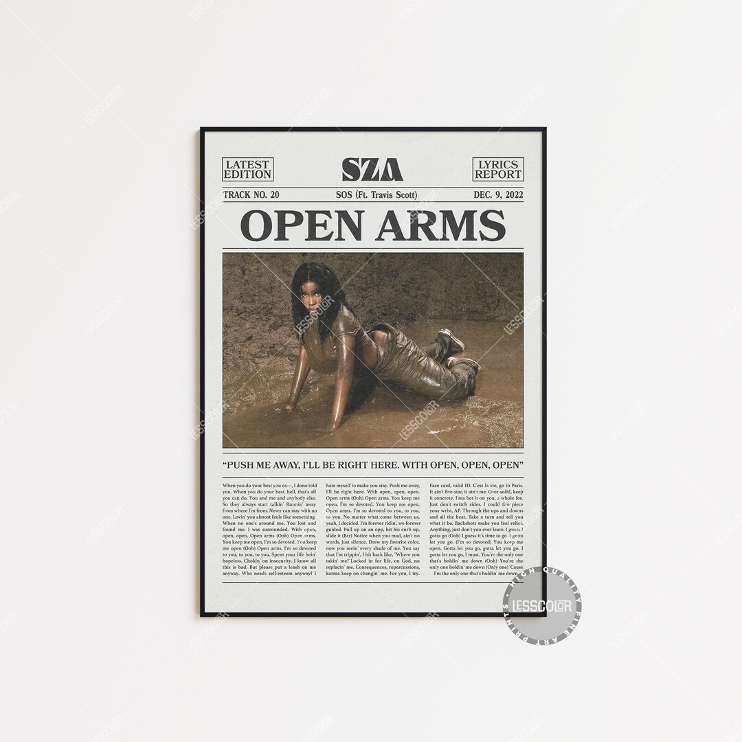 SZA Poster Open Arms Poster, SOS Poster, SZA, Album Cover Poster, Sza ...