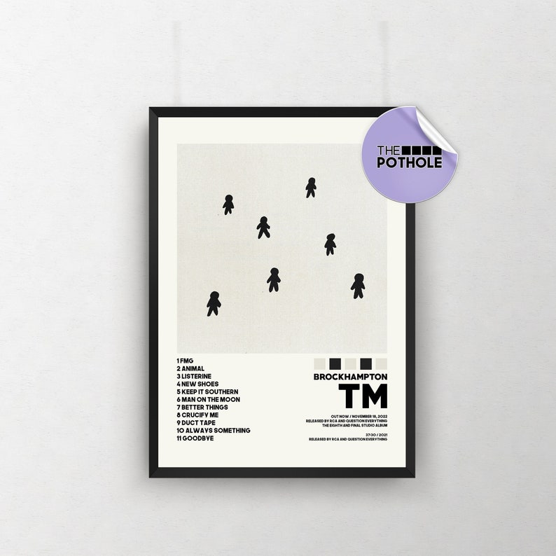 Brockhampton Posters / TM Poster, Tracklist Album Cover Poster, Print ...