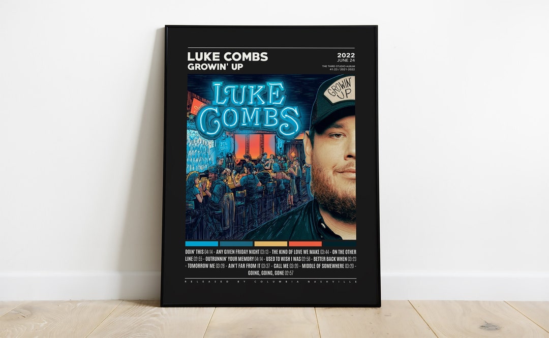 Luke Combs Poster / Growin' up Poster / Album Cover Poster / Print Wall ...