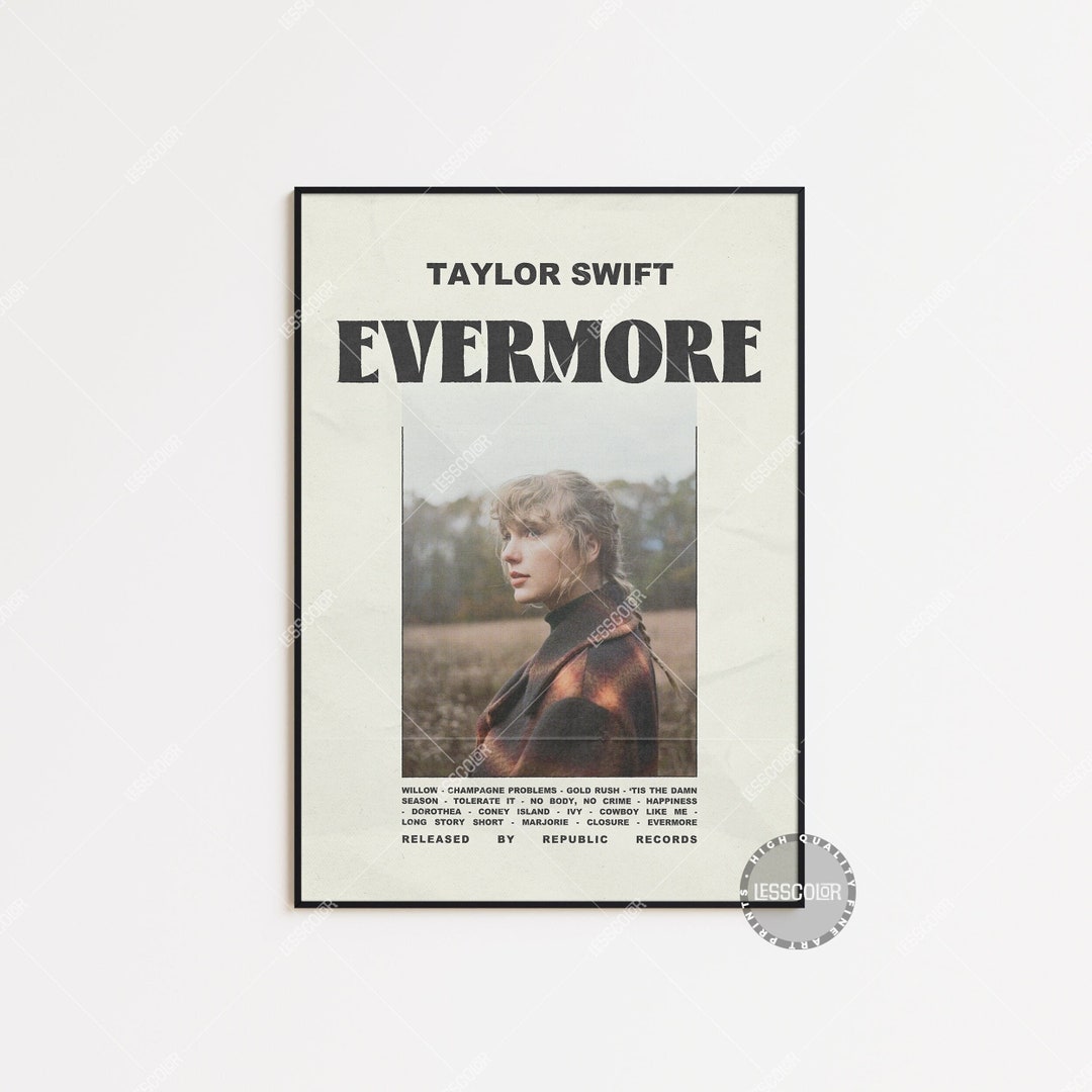 Taylor Swift Posters / Evermore Poster / Album Cover Poster, Poster ...