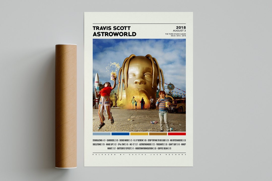 Travis Scott Poster Astroworld Poster Tracklist Album Cover Poster ...