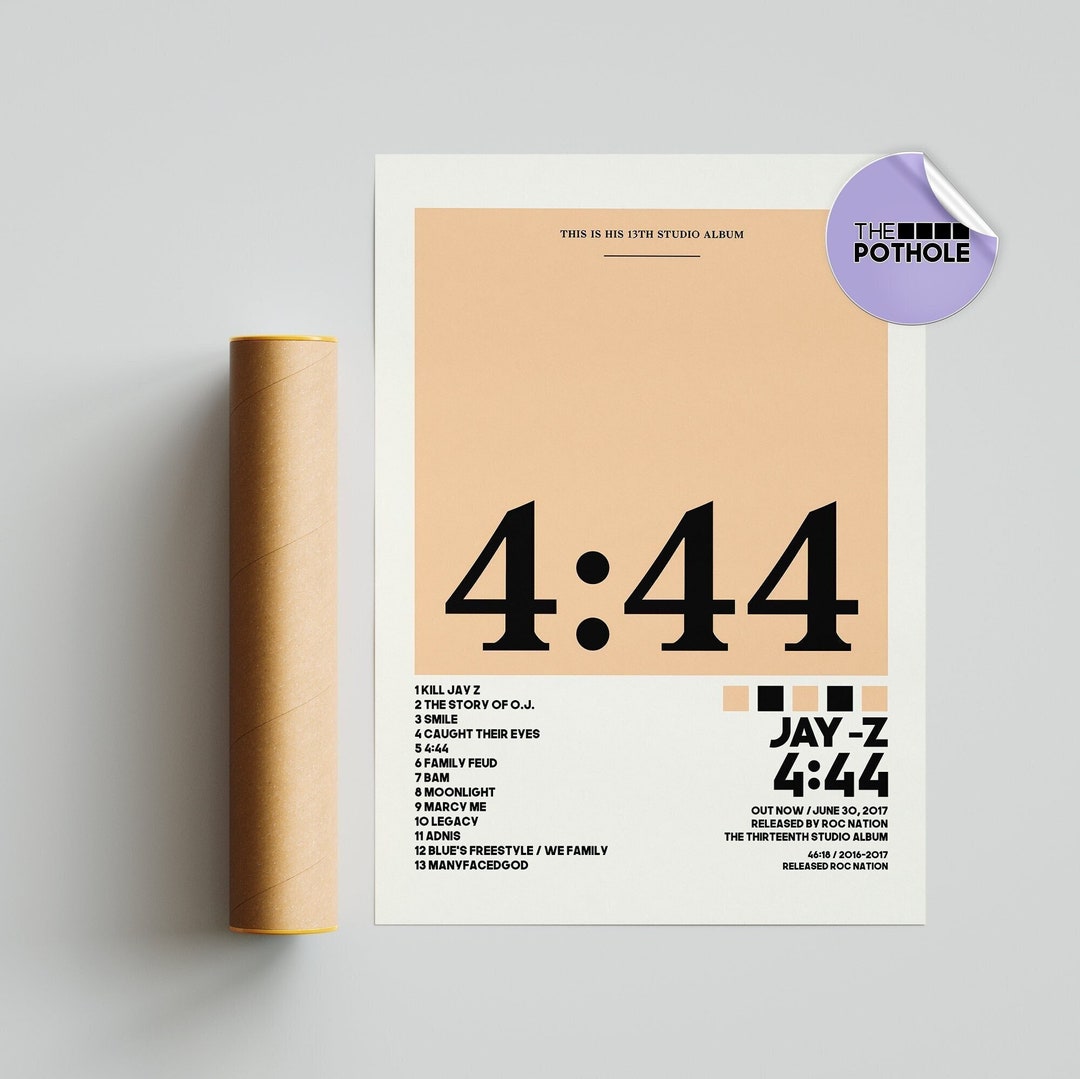 Jay Z Poster / 4-44 Poster, Album Cover Poster Poster Print Wall Art ...
