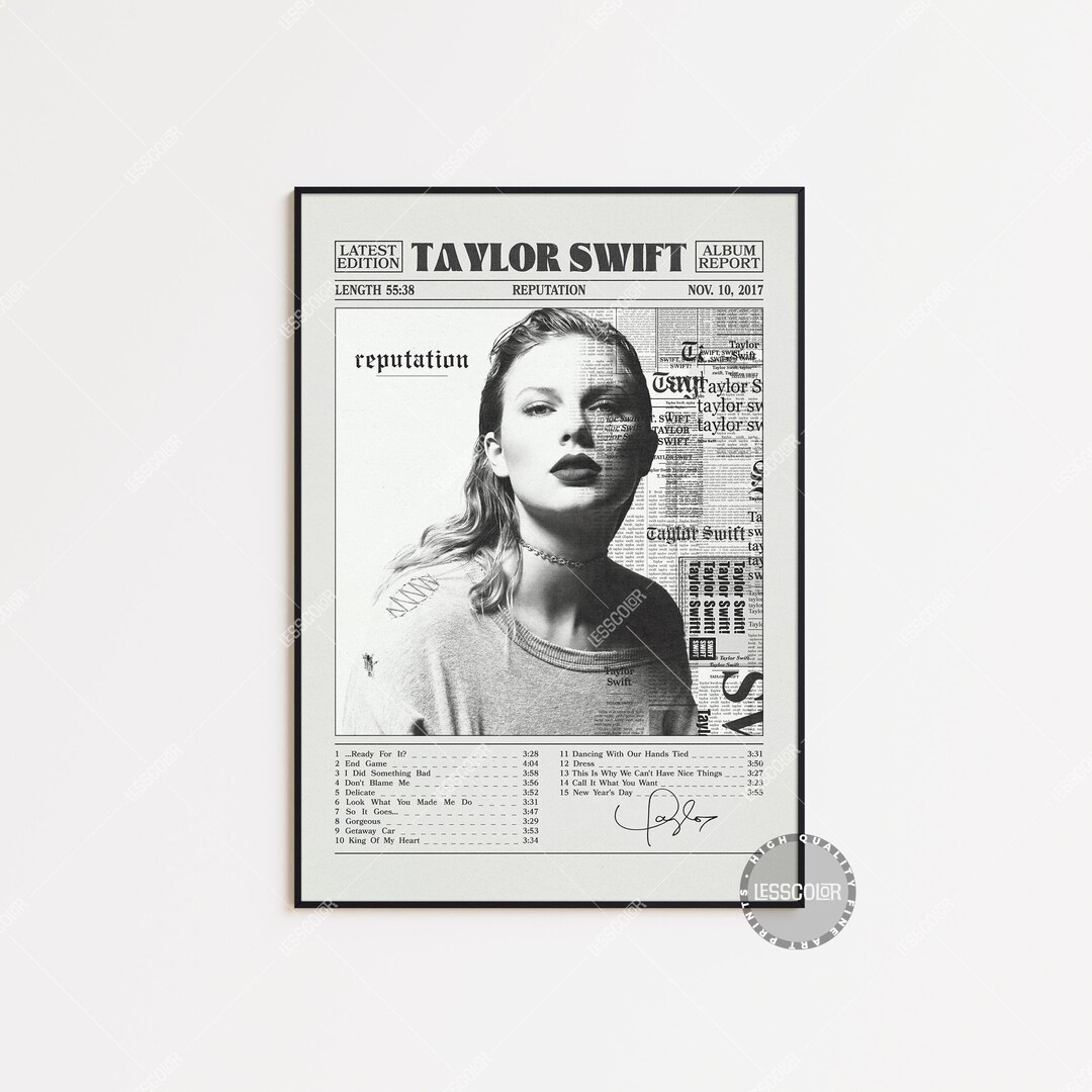 Taylor Swift Retro Newspaper Print, Reputation Poster, Taylor Swift ...