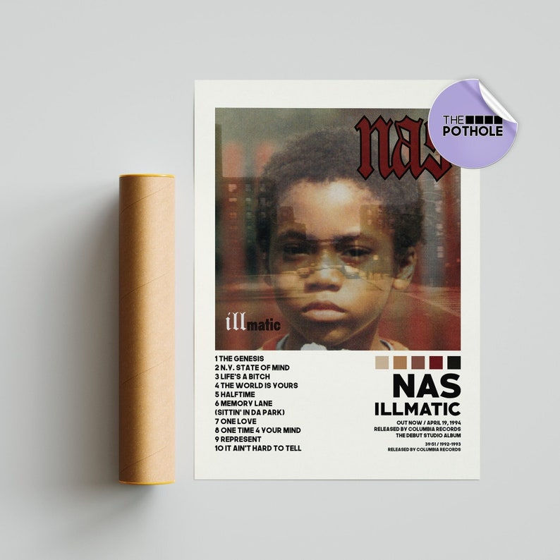 Nas Posters / Illmatic Poster, Tracklist Album Cover Poster, Print Wall ...