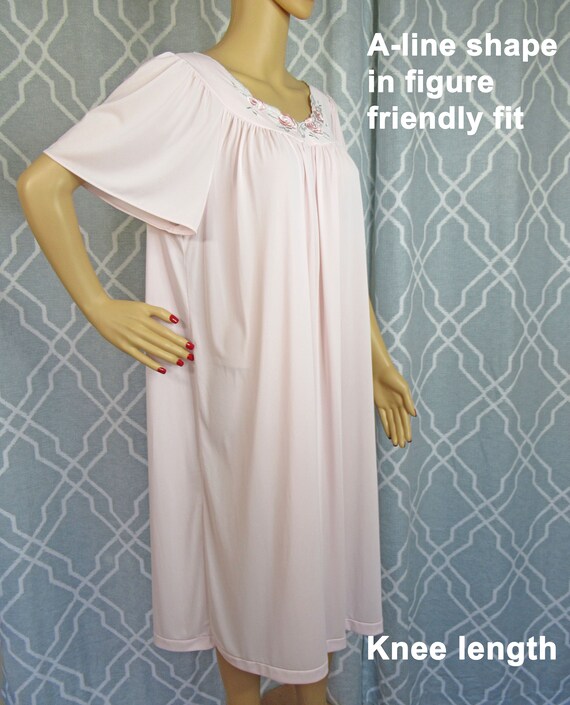 Shadowline 40 inch bust nightgown, Light pastel pink … - Gem