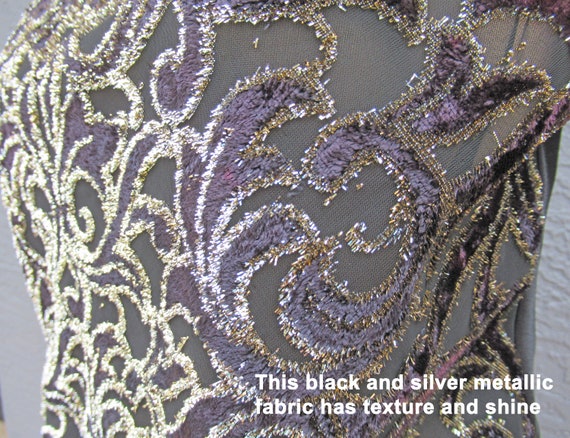 Sz S sleeveless bodysuit/teddy, 36" bust, Black & sil… - Gem