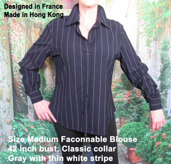 Sz MED Faconnable Blouse, 42 inch bust, Classic colla… - Gem