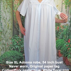 Sz XL Adonna Robe, 54 Inch Bust, Never Worn, Original Paper Tag, Cotton ...