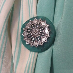 34 Inch Square Scarf, Teal and Cream Polka Dot Plus Linear Design ...