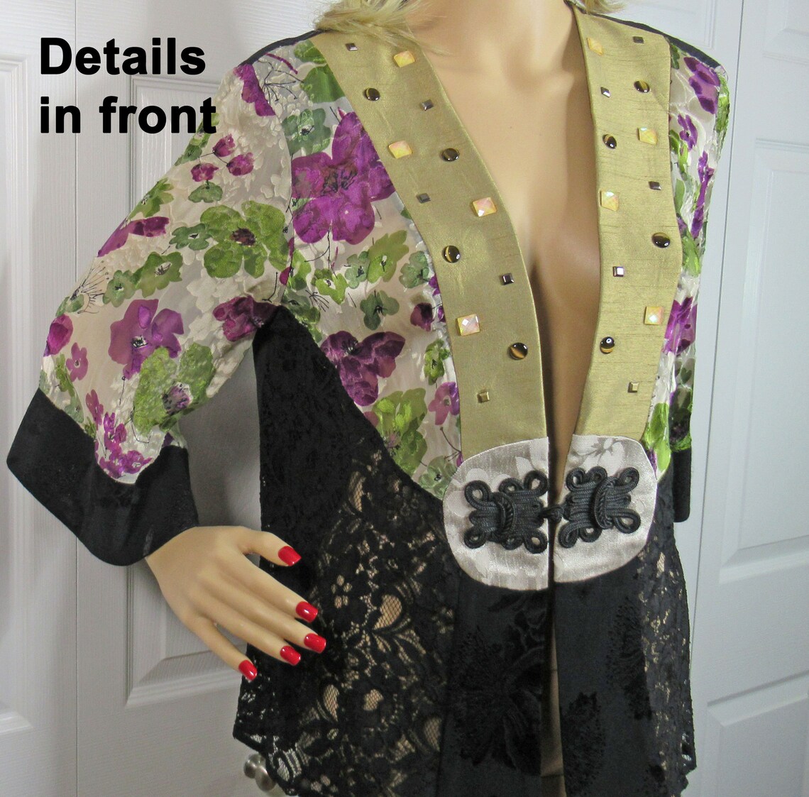 Sz Medium Violet Kay Spencer Alexis Boho Chic Kimono Style Blazer ...