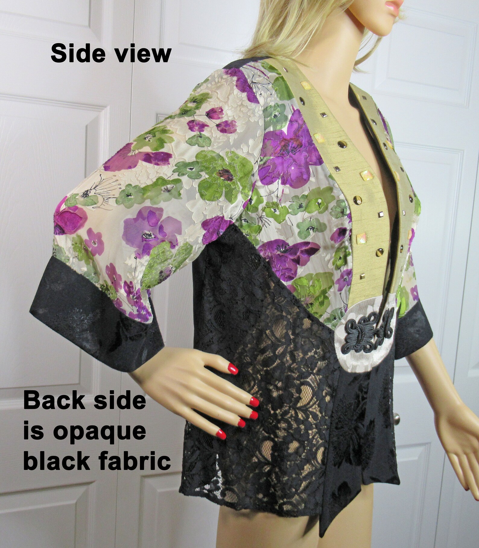 Sz Medium Violet Kay Spencer Alexis Boho Chic Kimono Style Blazer ...