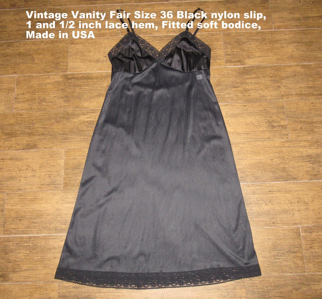 Vanity Fair Sz 36 Slip, 1 and 1/2 Inch Lace Hem, Fitted Soft Bodice ...
