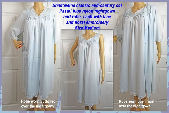 Sz MED 40 inch bust Shadowline midcentury pastel blue… - Gem