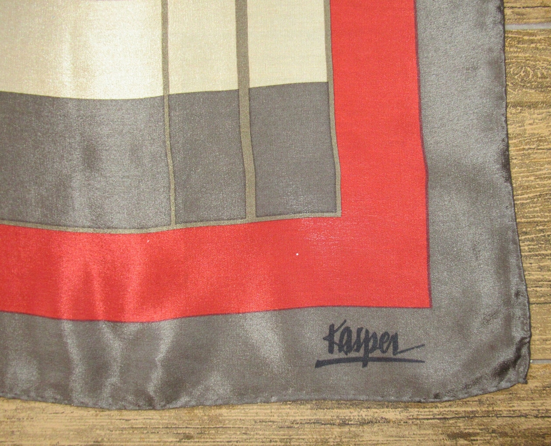 30 Inch Silk Square Jasper Logo Scarf, Chic Darker Plaid in Green Khaki ...