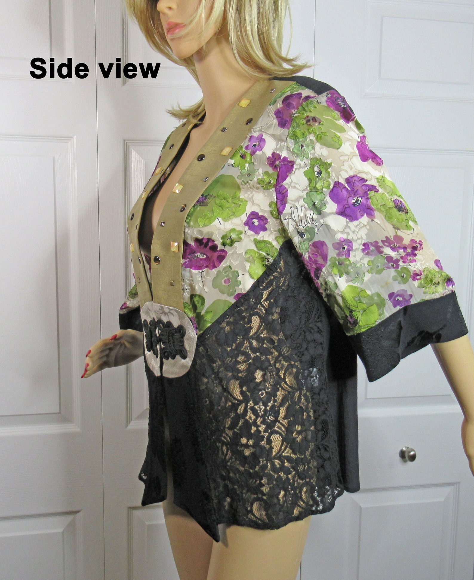 Sz Medium Violet Kay Spencer Alexis Boho Chic Kimono Style Blazer ...