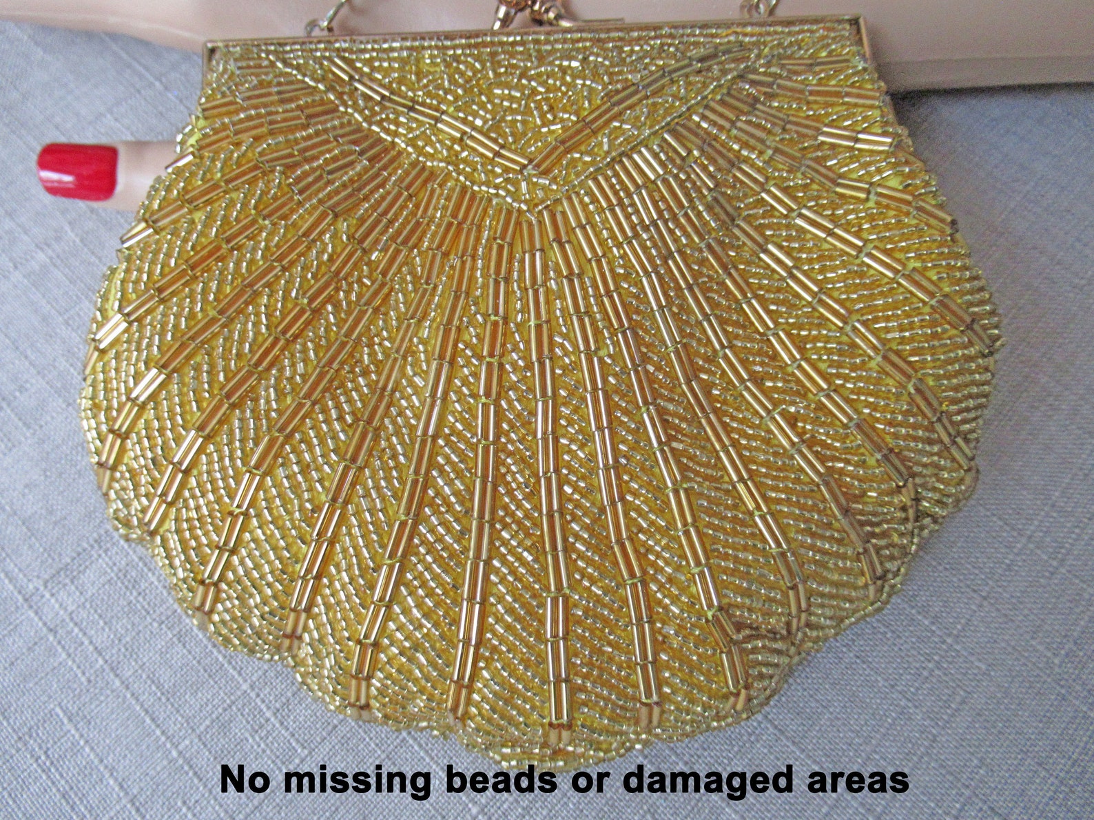 6.5 X 5.5 Beaded Bag Seashell Design Bugle / Seed Beads in - Etsy