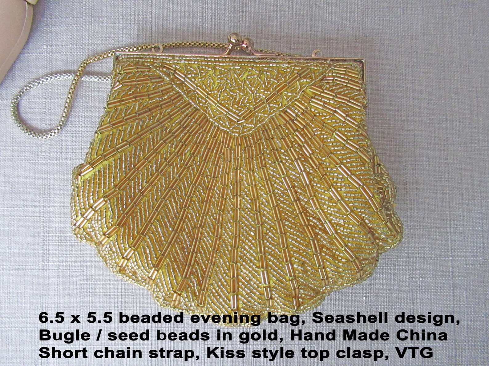 6.5 X 5.5 Beaded Bag Seashell Design Bugle / Seed Beads in - Etsy