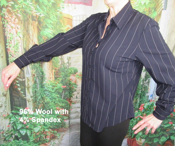 Sz MED Faconnable Blouse, 42 inch bust, Classic colla… - Gem