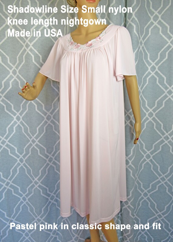 Shadowline 40 inch bust nightgown, Light pastel pink … - Gem