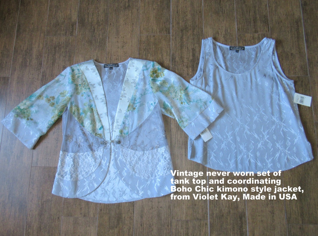 39 Bust Tank Top & Blazer, Violet Kay Spencer Alexis Boho Chic, Unworn ...