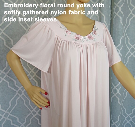 Shadowline 40 inch bust nightgown, Light pastel pink … - Gem