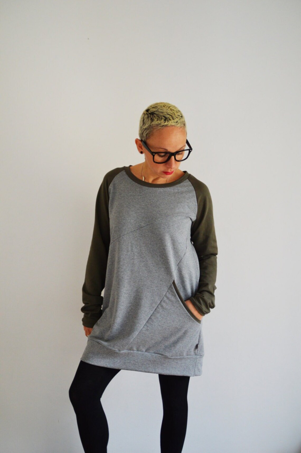 Tunic Sweatshirt in Cotton for Women, Long Sweatshirts,tunic Dress ...