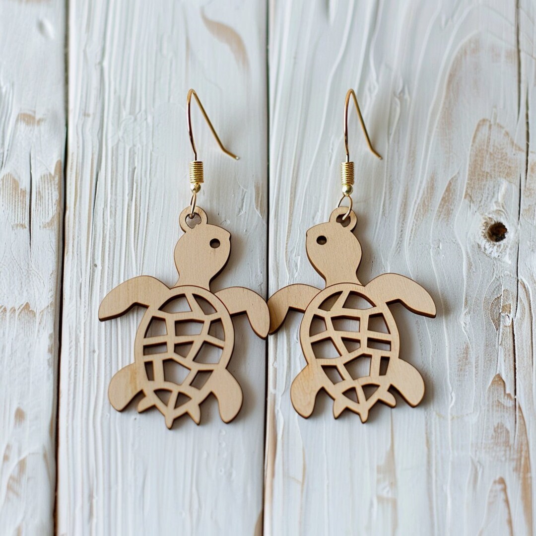Turtle Animal Wood Earring Svg Laser Cut File - Etsy