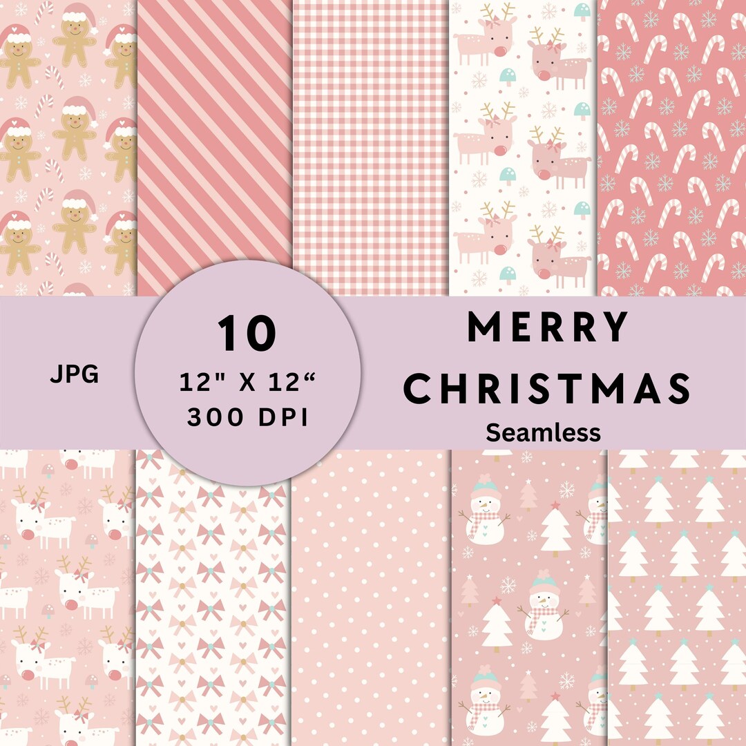 VERY Merry CHRISTMAS, Christmas Seamless Repeat Pattern, Retro ...