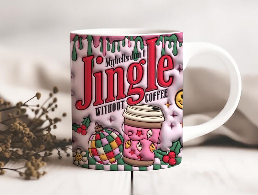 3D Funny Inflated Christmas Coffee Mug Wrap, 11oz and 15oz Mug ...