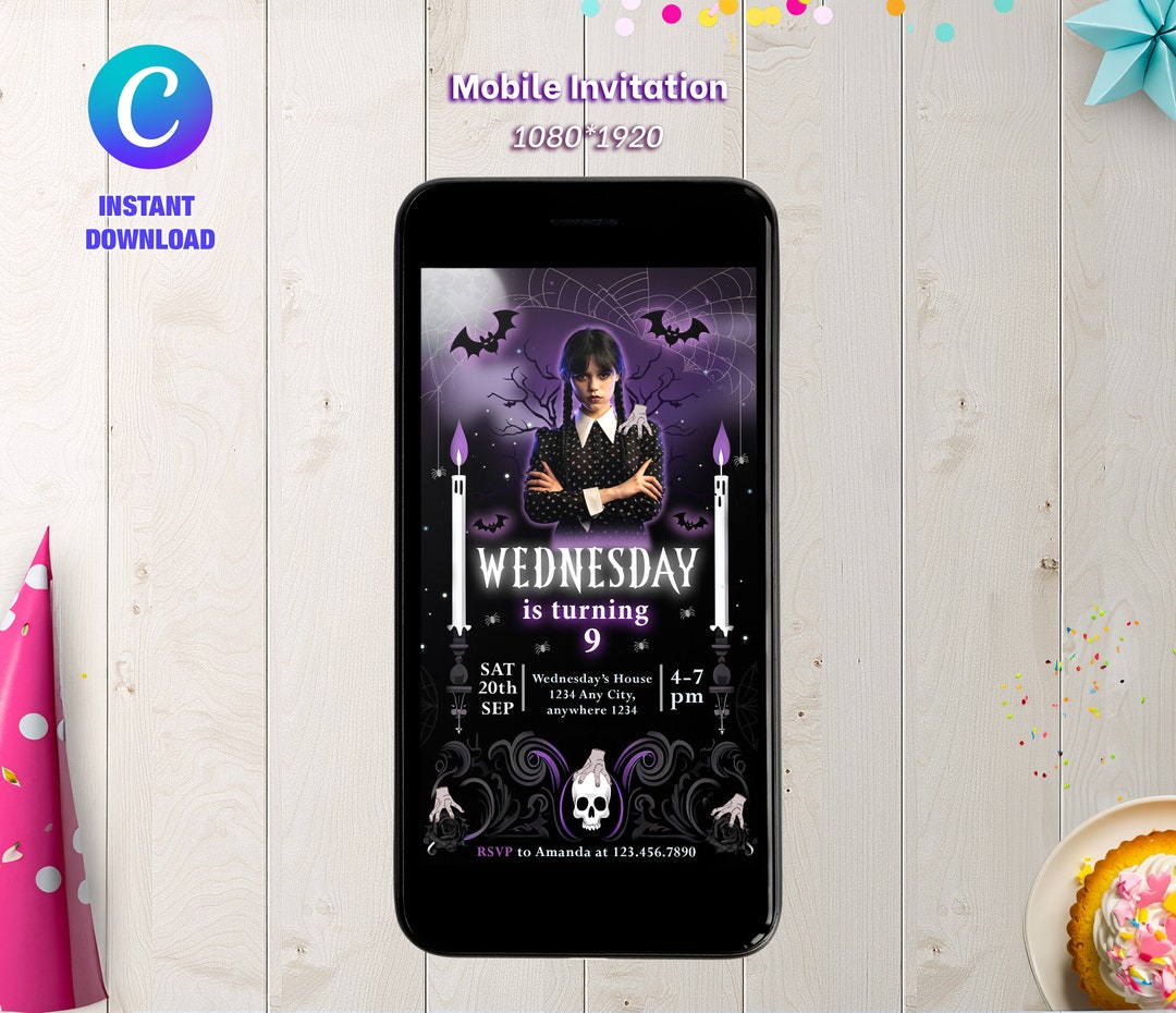 Mobile Wednesday Birthday Invitation,invitation Template, Printable ...