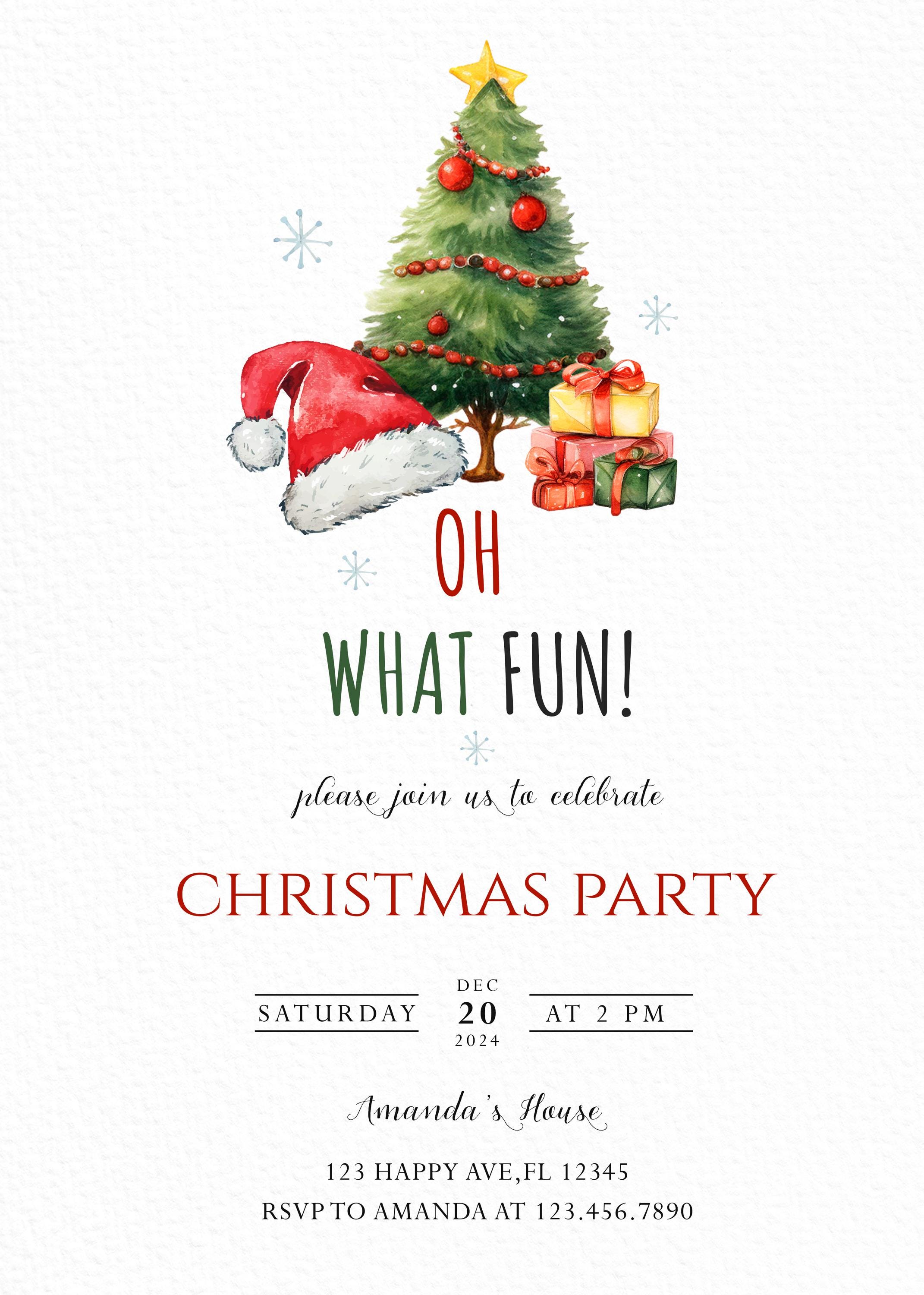 Editable Christmas Party Invitation, Christmas Party Invitation, Party ...
