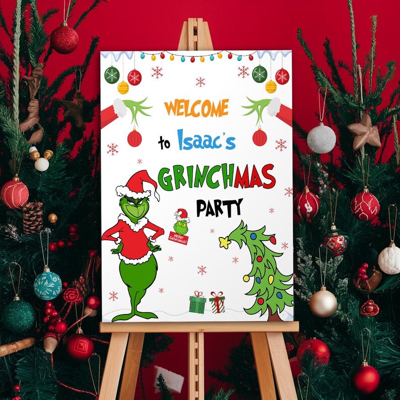 Dr Seuss Printable Welcome Sign Template, Grinch Birthday Party Welcome ...