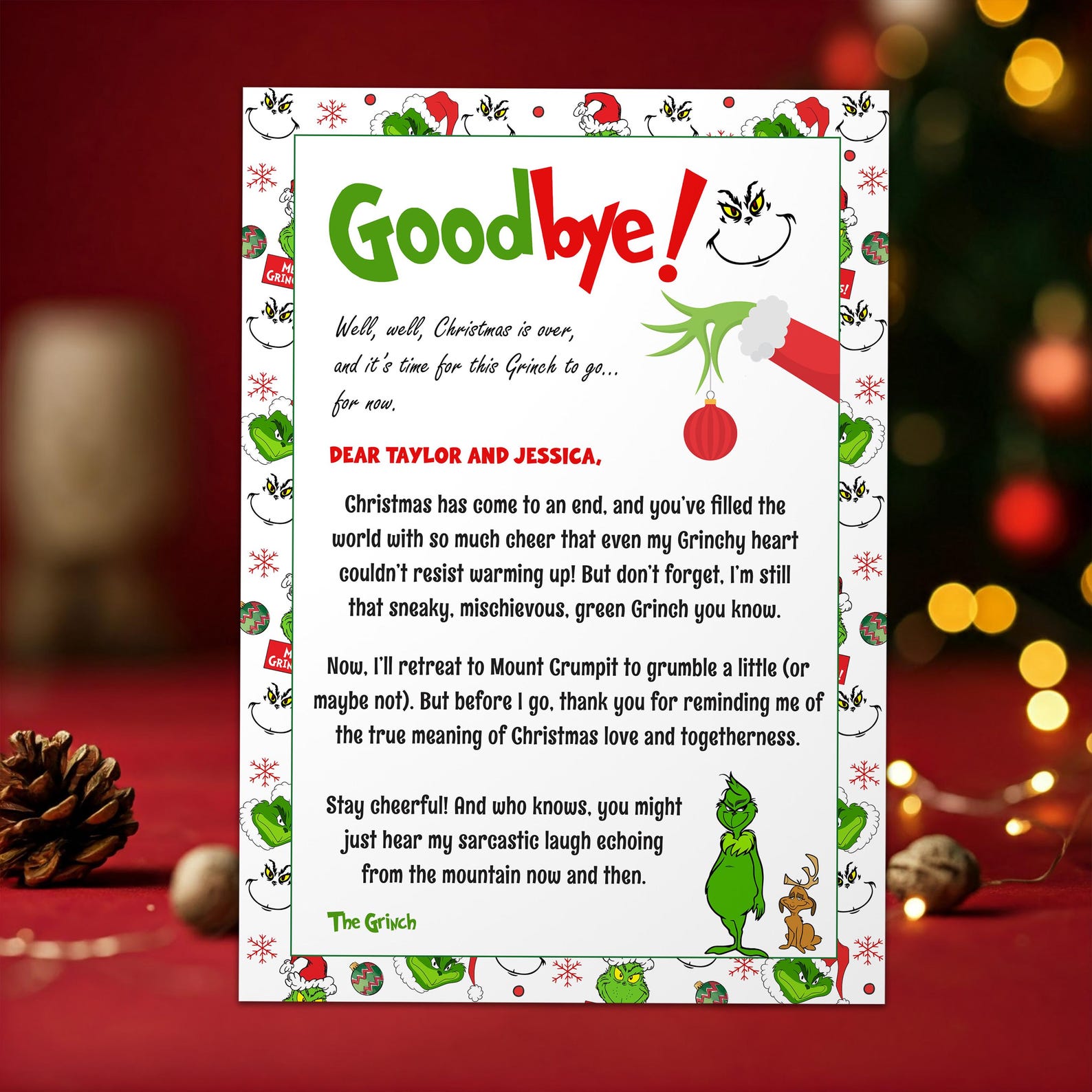 Editable Letter From Grinch, Christmas Letter, Official Letter From ...