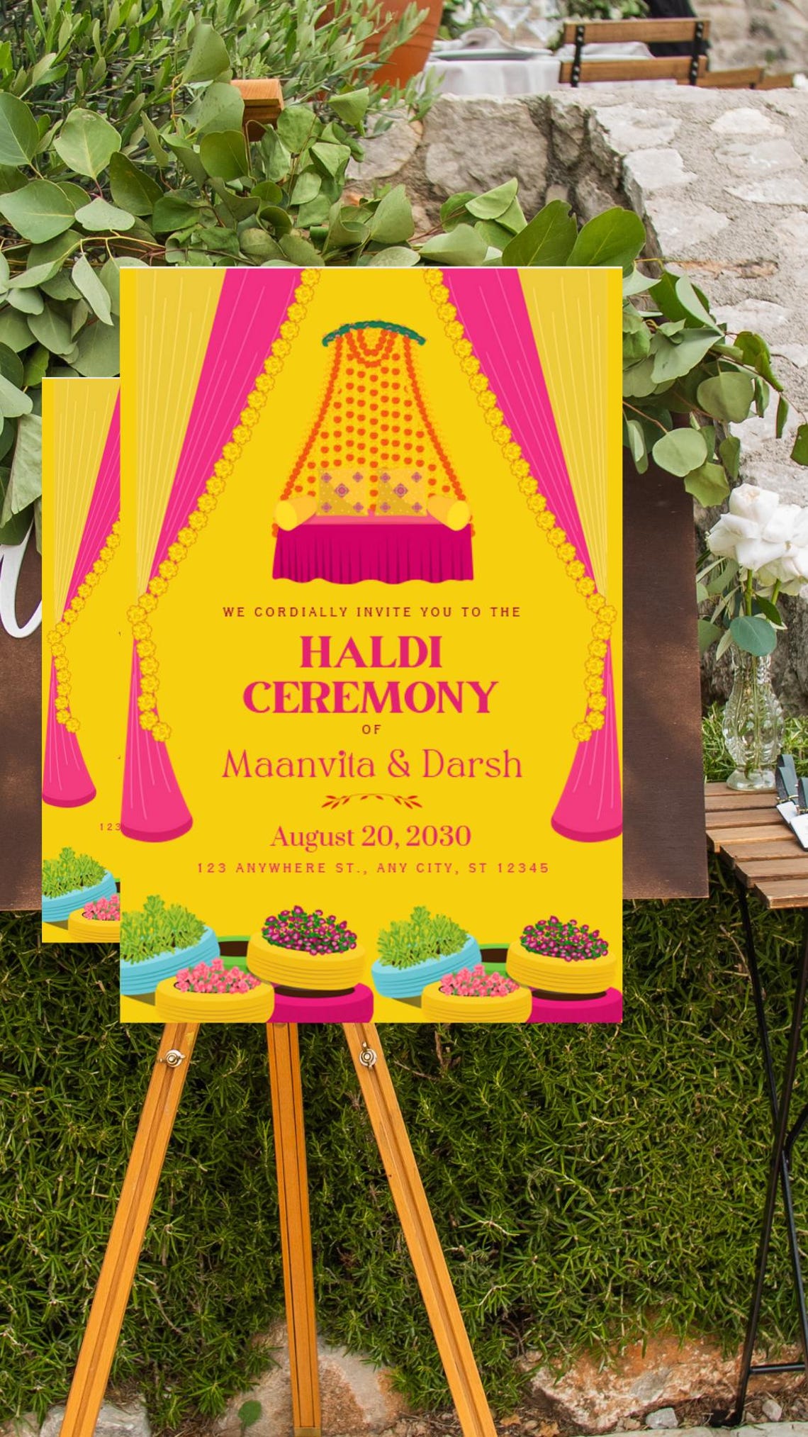 DIGITAL DOWNLOAD | Haldi Ceremony Welcome Sign | Indian Haldi ...