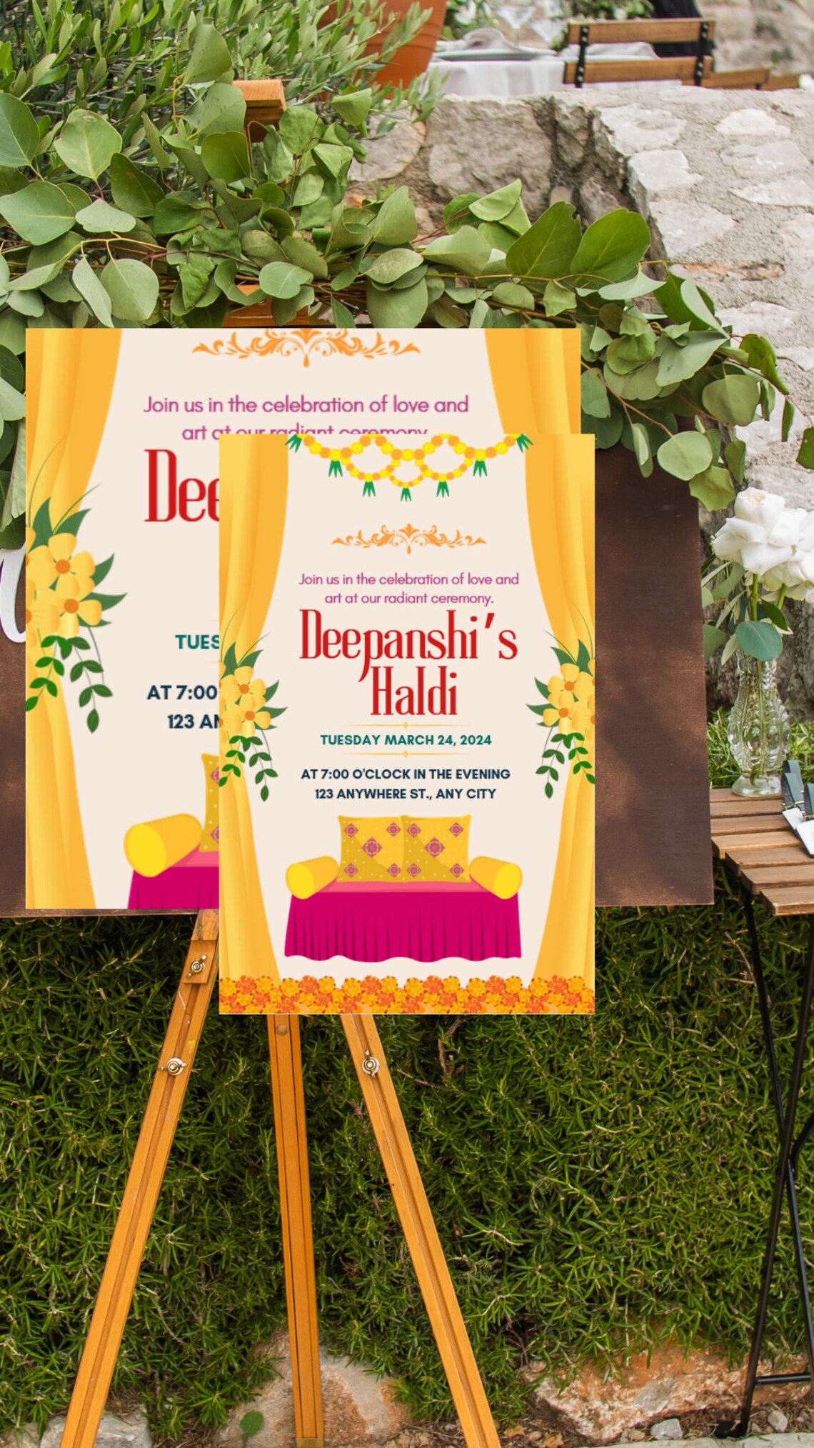 DIGITAL DOWNLOAD | Haldi Ceremony Welcome Sign | Indian Haldi ...