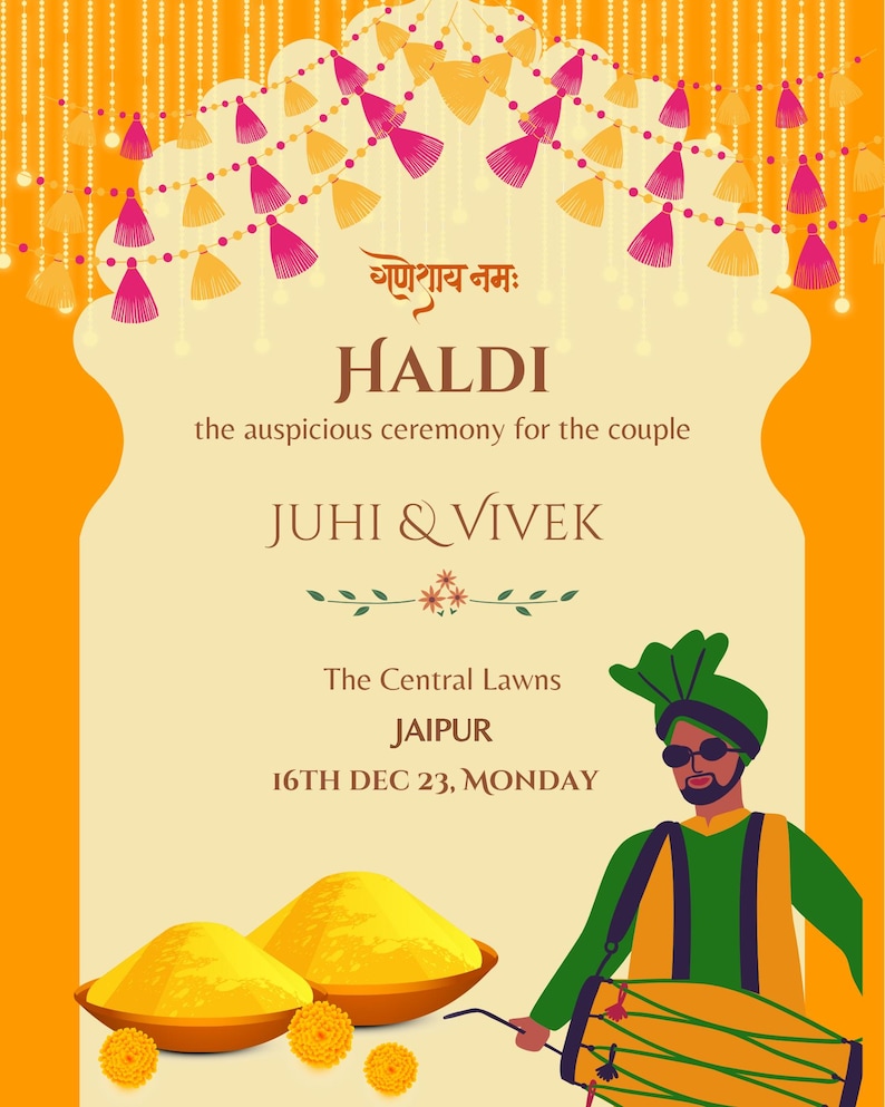DIGITAL DOWNLOAD | Haldi Ceremony Welcome Sign | Indian Haldi ...